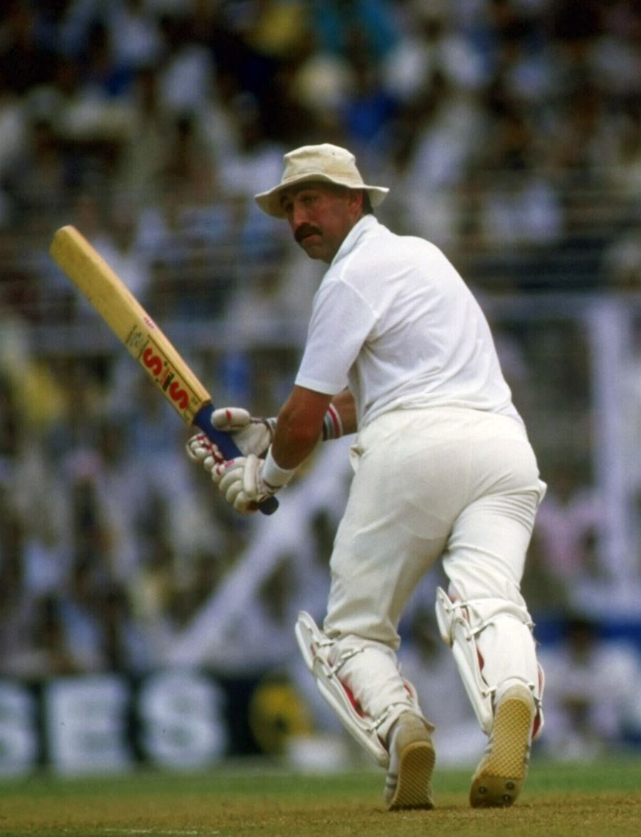 Graham Gooch batting against India in the World Cup semi-final ...