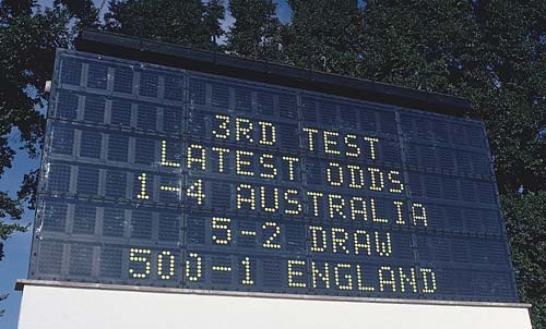 The scoreboard shows the famous 500-1 odds | ESPNcricinfo.com