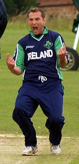 Ireland's Gordon Cooke celebrates a wicket | ESPNcricinfo.com