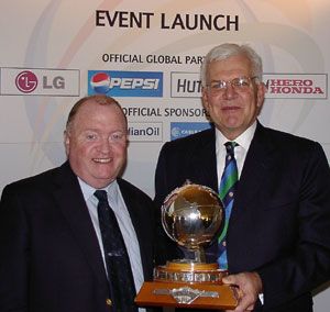 Joe Doherty and Malcolm Speed launch the ICC Trophy in Belfast ...