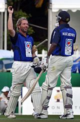 Maynard and Mascarenhas celebrate victory against Sri Lanka at the 2004 Sixes. | ESPNcricinfo.com