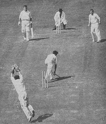 Trevor Bailey is bowled by Ron Archer | ESPNcricinfo.com