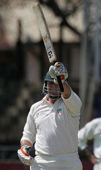 Terry Duffin celebrates his half century on debut against India ...
