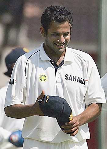 A delighted Irfan Pathan walks off after taking seven Zimbabwean wickets | ESPNcricinfo.com