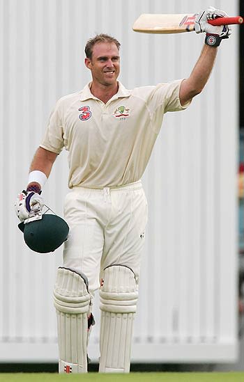 Matthew Hayden celebrates his century | ESPNcricinfo.com
