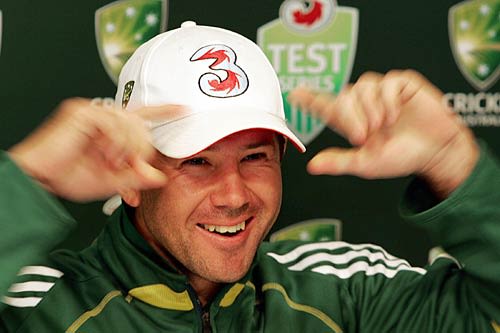 Ricky Ponting shares a lighter moment with the media at the press ...