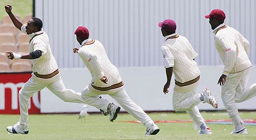 On a roll: Dwayne Bravo leads the celebrations | ESPNcricinfo.com