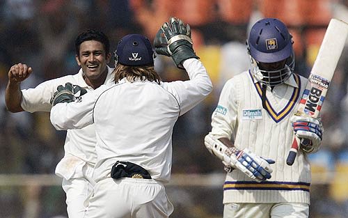 Anil Kumble celebrates the wicket of Upul Tharanga | ESPNcricinfo.com Anil Kumble celebrates the wicket of Upul Tharanga | ESPNcricinfo.com