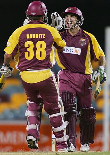 Chris Hartley and Nathan Hauritz celebrate victory | ESPNcricinfo.com