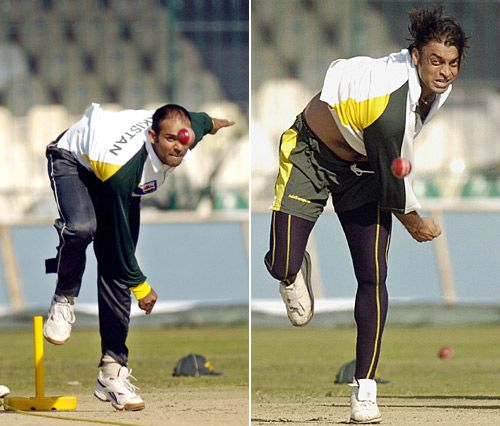 Rana Naved-ul-Hasan and Shoaib Akhtar go through their paces ...