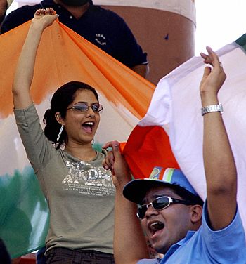 Indian fans dancing and enjoying themselves | ESPNcricinfo.com