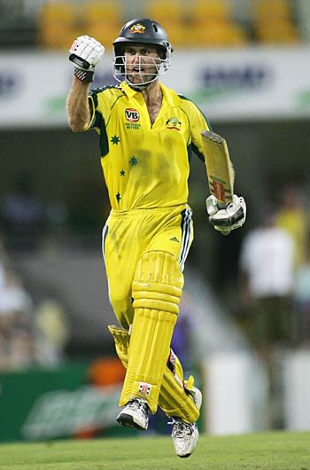 Simon Katich celebrates his century which powered Australia to a series ...