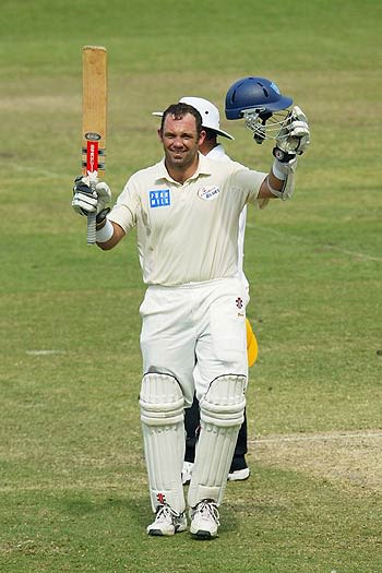 Matthew Phelps celebrates his century agaist Western Australia ...