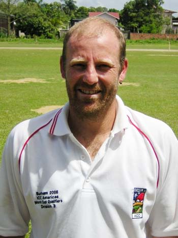 Chilean batting hero Simon Shalders, 180 not out vs Turks & Caicos ...