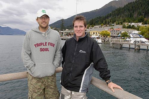 Daniel Vettori and Jamie How after an excursion on the Kawarau jet ...