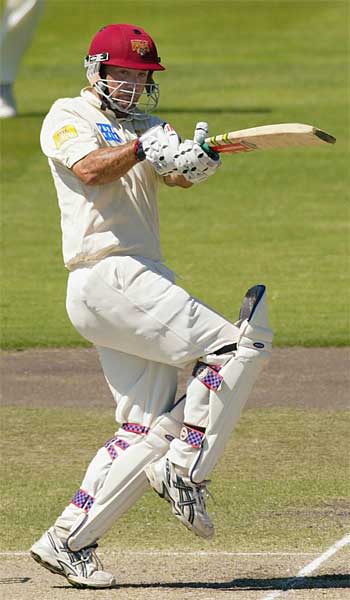 Jimmy Maher pulls on his way to 88, his second fifty of the match ...