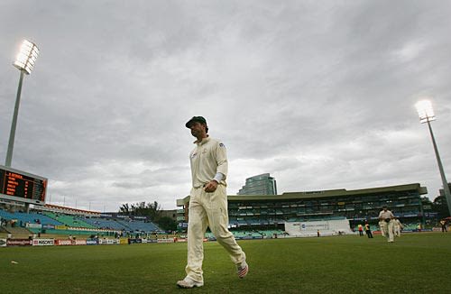 Ricky Ponting leaves the ground as the light fails | ESPNcricinfo.com