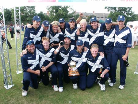 The Scotland team celebrates its victory | ESPNcricinfo.com