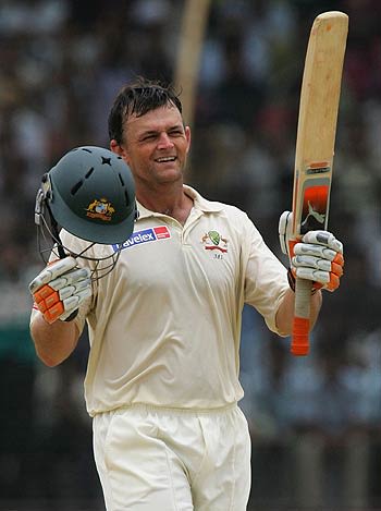Adam Gilchrist is relieved after a hard fought century | ESPNcricinfo.com