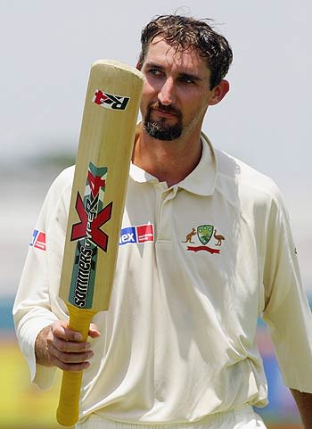 Jason Gillespie returns to the pavilion after an unbeaten 201 ...