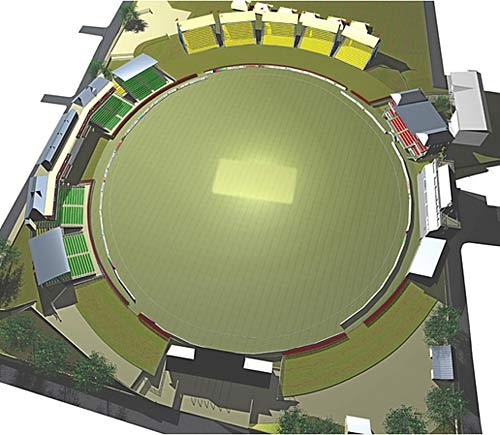 Artist's impression of Warner Park, Basseterre, St Kitts (close up ...