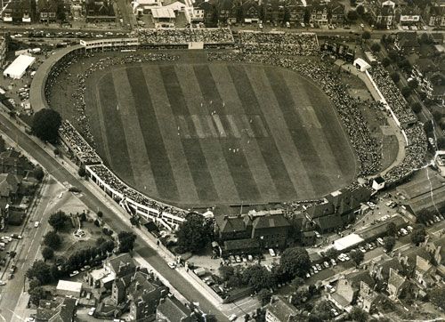 An aerial view of Trent Bridge during the 1972 Ashes Test ...