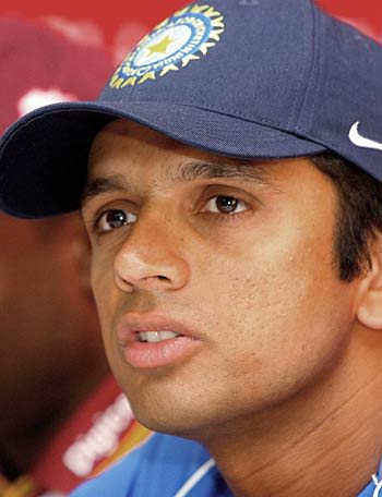 Rahul Dravid answers questions at the pre-Test series press conference ...