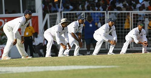 Who wants the edge? - The Indians wait for the final wicket ...