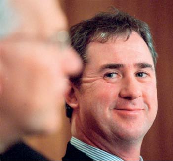 Tim May listens to Malcolm Speed | ESPNcricinfo.com