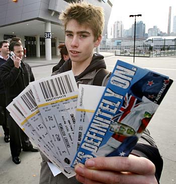 Oliver Alexander proudly holds his tickets to the Boxing Day Ashes Test ...