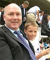 Colin Costello and his son Thomas are making their debut at this match ...