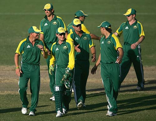 Australia A players celebrate their win over New Zealand A ...