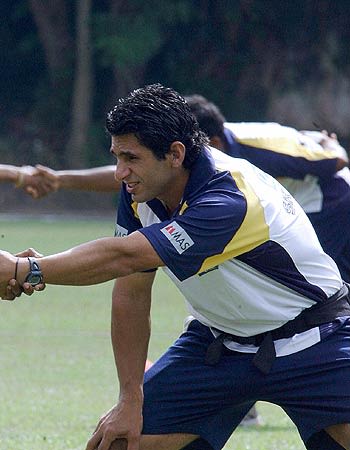 Christopher James Clark, the Sri Lanka team physio, during a training ...