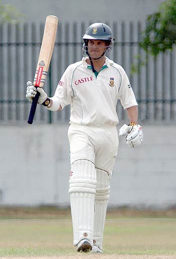Jacques Rudolph celebrates his fifty | ESPNcricinfo.com