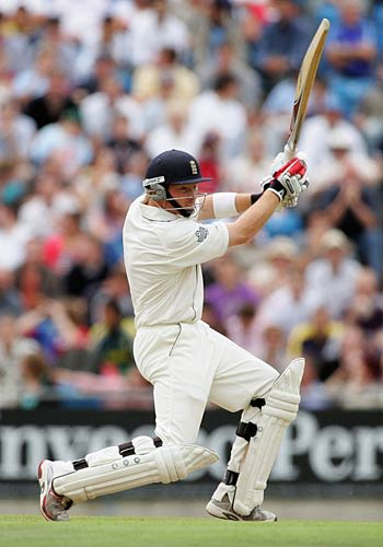 Ian Bell drives during his third century of the series | ESPNcricinfo.com