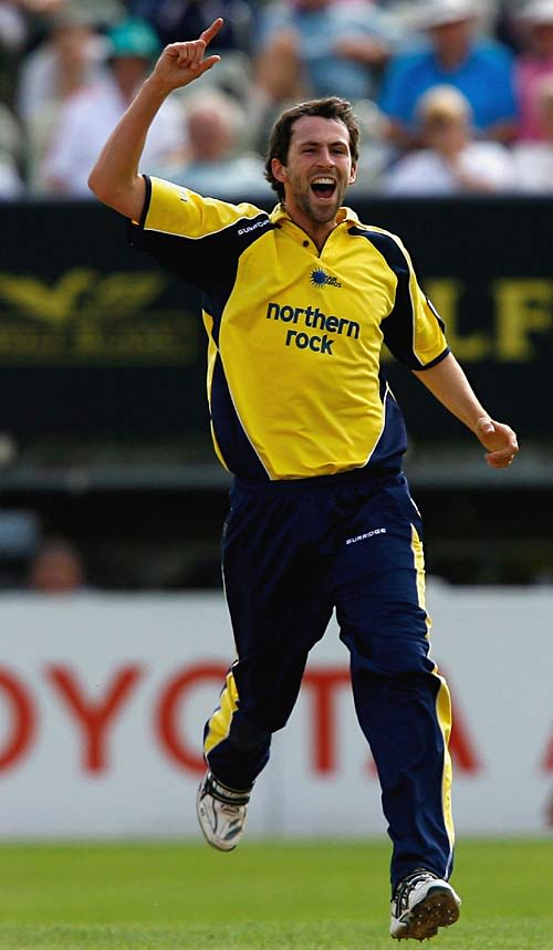 Graham Onions celebrates a wicket on the day he was called-up to the ...