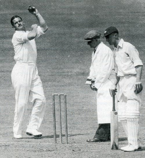 Chuck Fleetwood-Smith in action during Australia's 1938 tour of England ...
