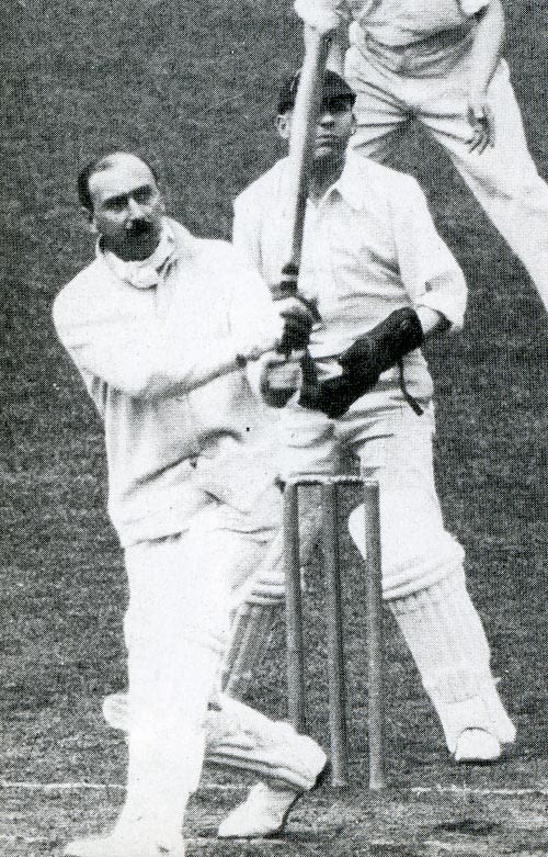 Percy Fender lofts a six in a Surrey trial game | ESPNcricinfo.com