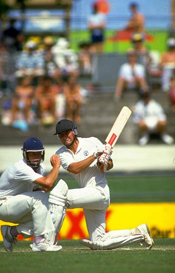 Geoff Marsh sweeps at the 'Gabba | ESPNcricinfo.com