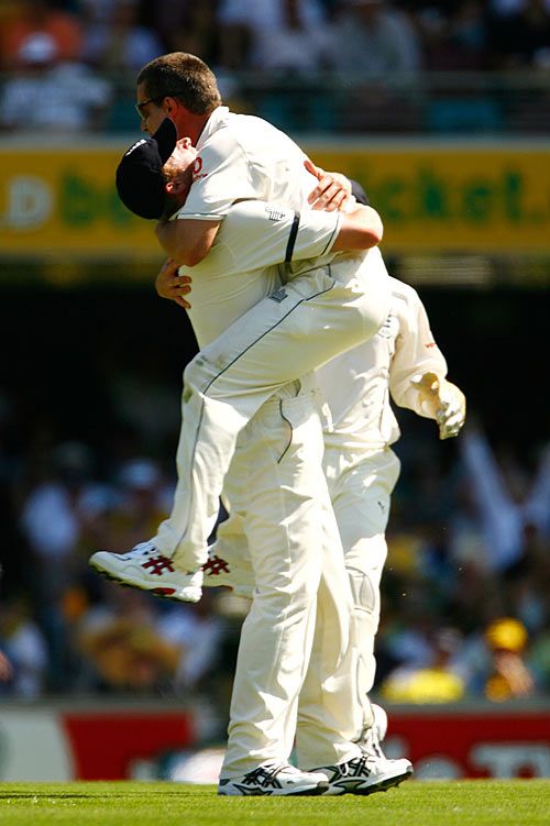 Ashley Giles is suffocated by Andrew Flintoff after removing Damien ...