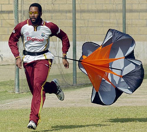 Corey Collymore prepares for take-off ahead of the third Test at ...