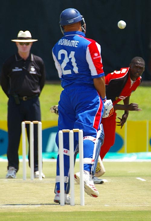Henry Osinde bounces Irvine Romaine | ESPNcricinfo.com