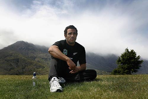 Andre Adams poses in front of The Remarkables mountian range during a ...