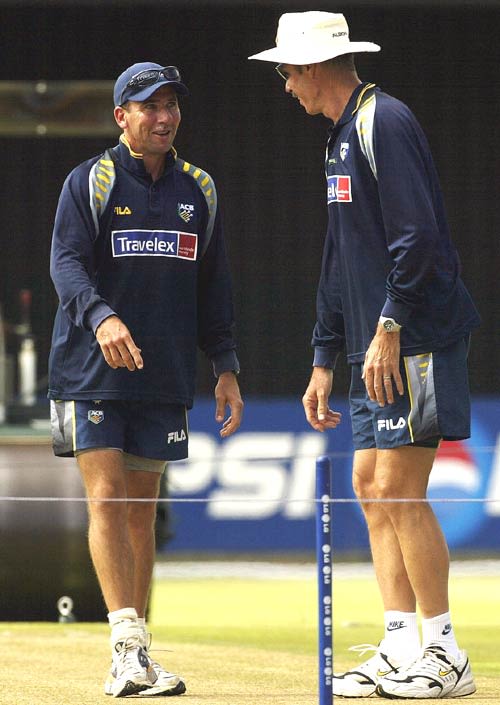 Tim Nielsen and John Buchanan inspect the pitch | ESPNcricinfo.com