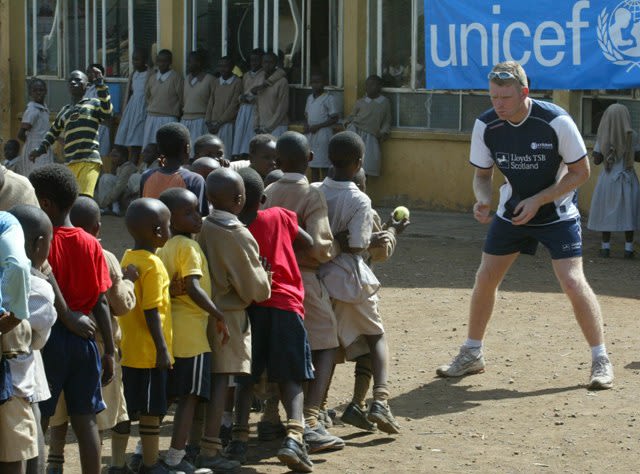 Douglas Lockhart, Scotland's batsman with the Ayany Primary School ...