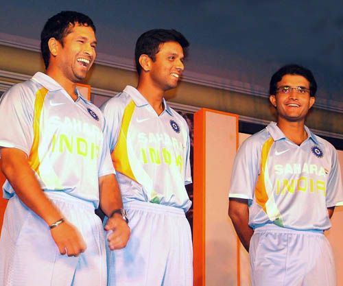 The Indian Team with their new colours | ESPNcricinfo.com