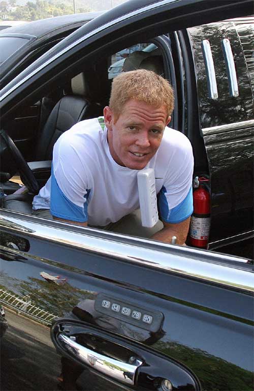 Shaun Pollock takes a breather after the South Africa and Pakistan ...