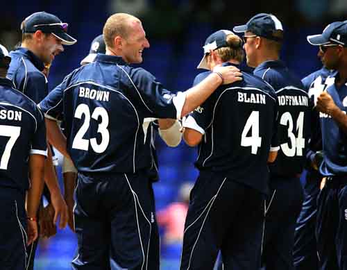 Dougie Brown celebrates after nailing Gilchrist lbw | ESPNcricinfo.com
