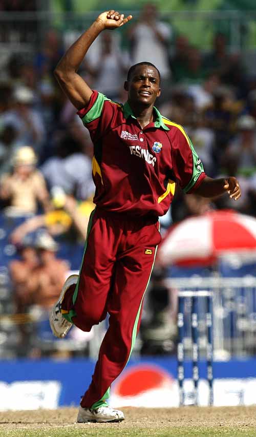 Daren Powell celebrates the wicket of Habibul Bashar as Bangladesh ...