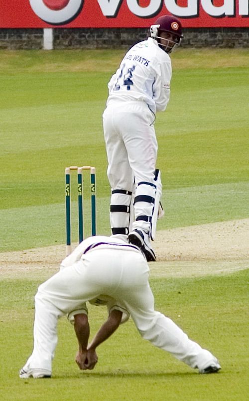 Johan van der Wath is caught at second slip by Ben Hutton ...